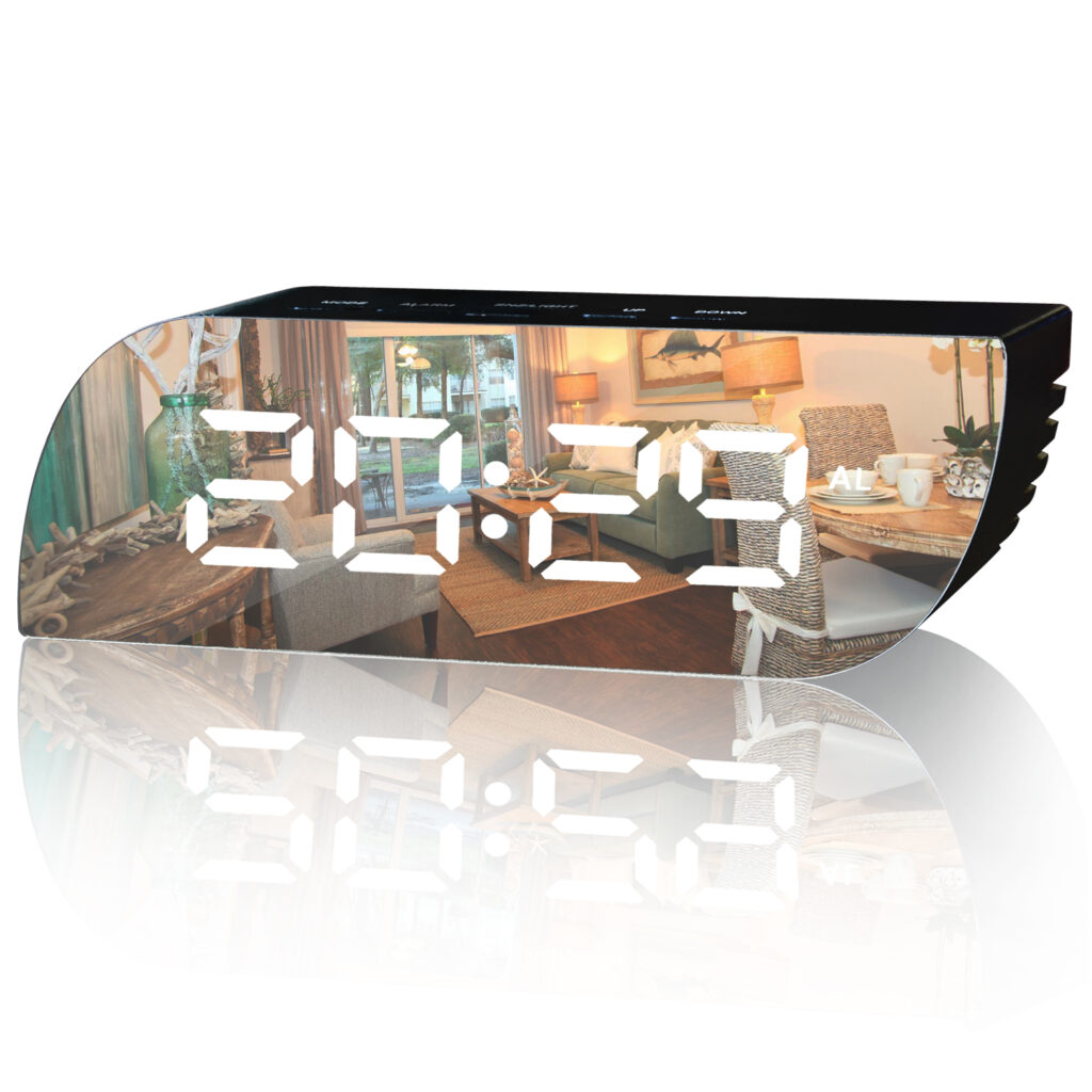 Aesthetic Digital Alarm Clock Mirror Surface - Betus