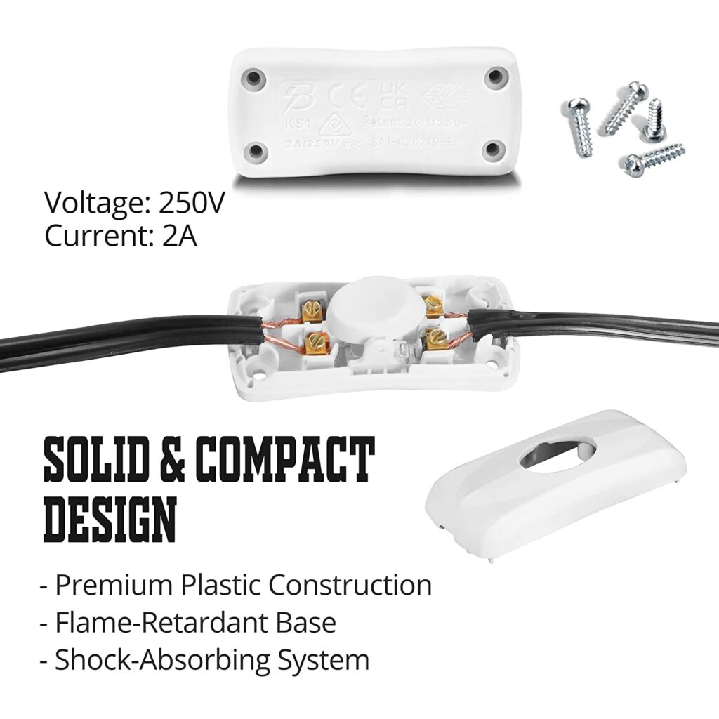 Inline Cord Switch (White) - Betus